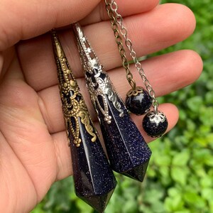 Blue Sandstone Pendulum/blue Sandstone Pendant/shiny Pendulum/blue ...
