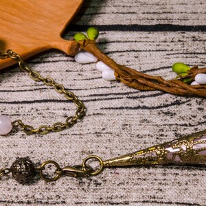 Natural Rose Crystal Pendulum,polished Gemstone Necklace,healing ...