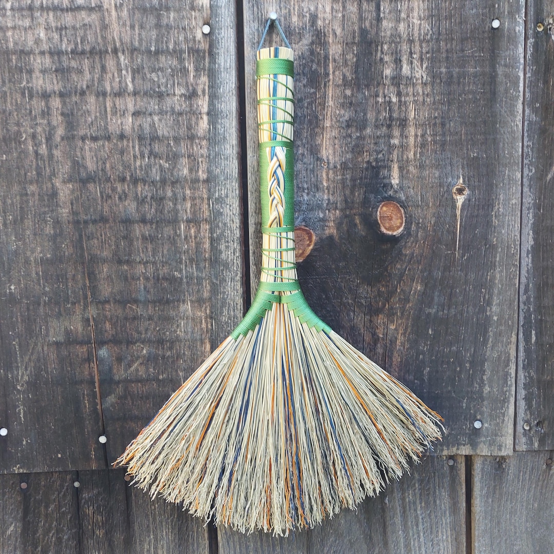 Double Hen Wing Broom: Colorful Broomcorn, Braided Handle - Etsy