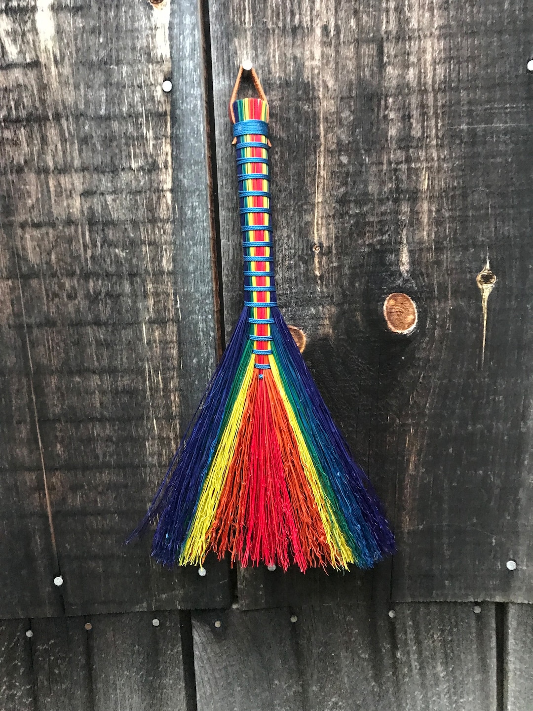 Rainbow Hawk Tail Broom Rainbow Broom Witches Broom - Etsy