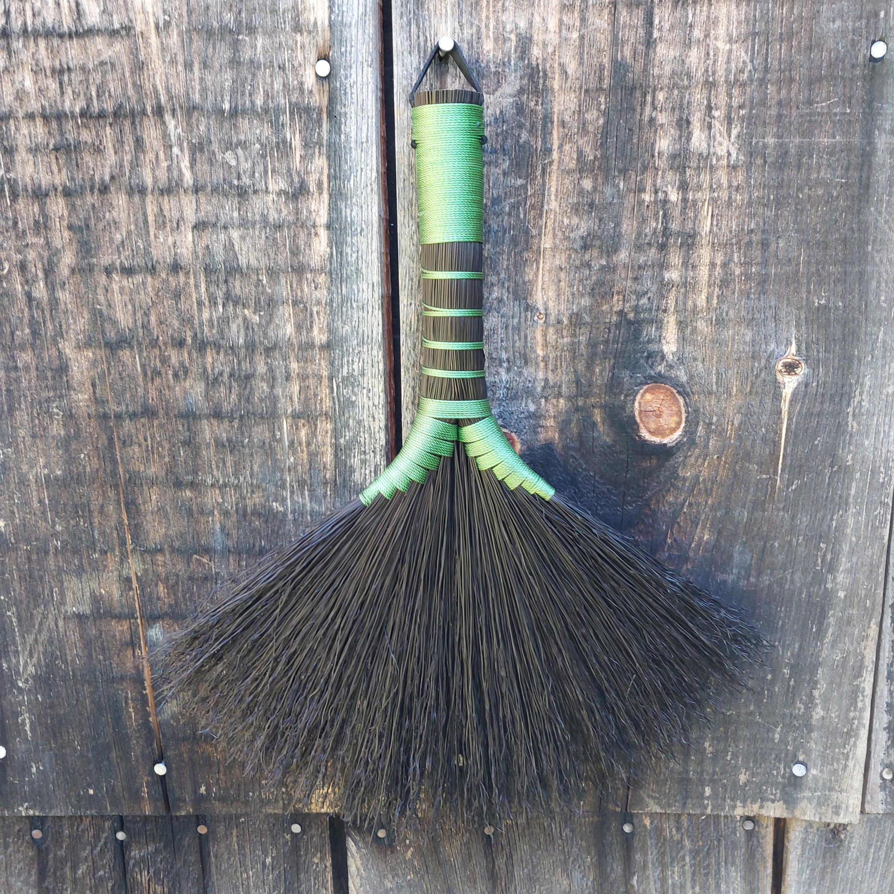 Double Hen Wing Broom: Black Broomcorn & Seeded Sorghum Adornment - Etsy