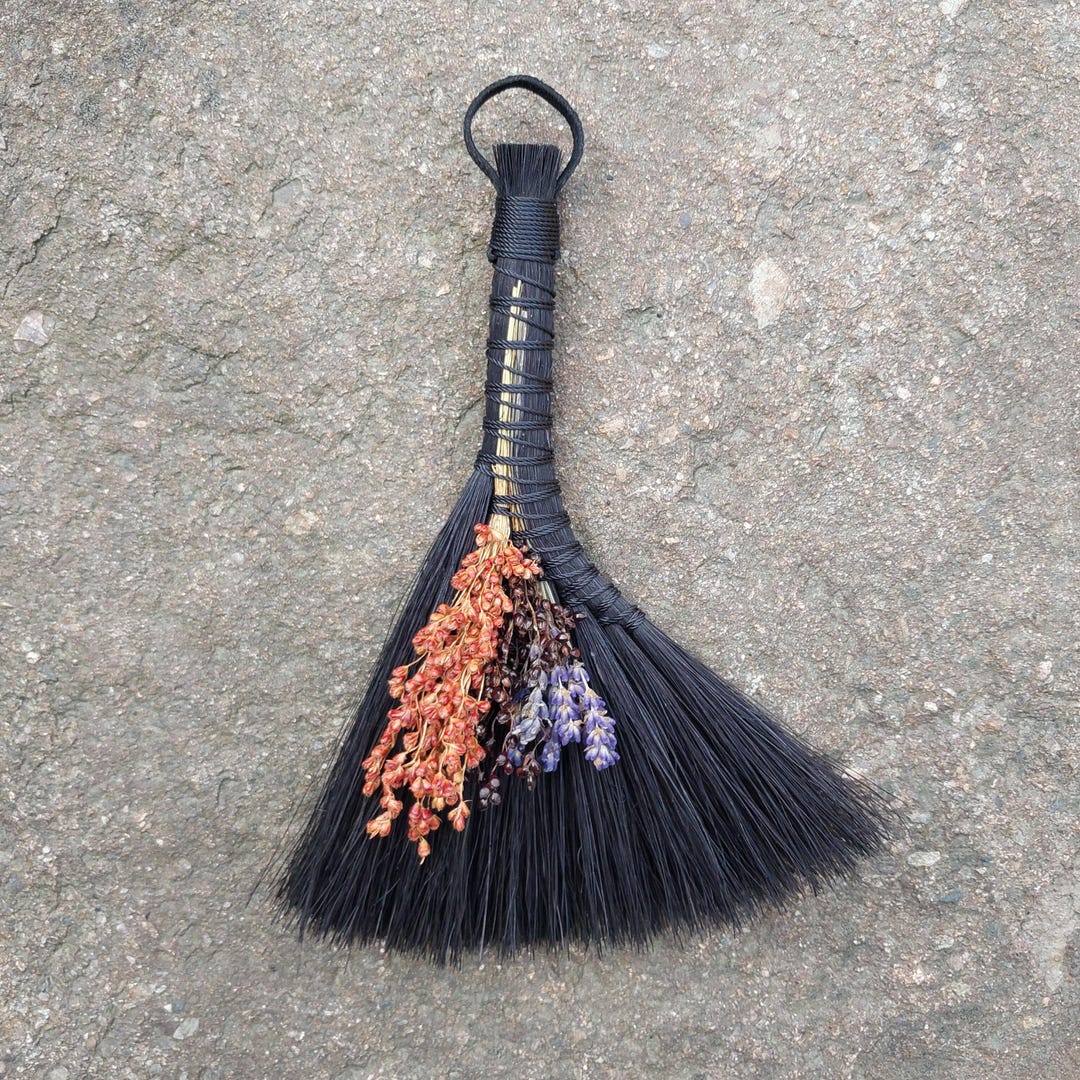 Altar Besom, Mini Floral Broom, Small Witches Broom, Tampico Turkey ...