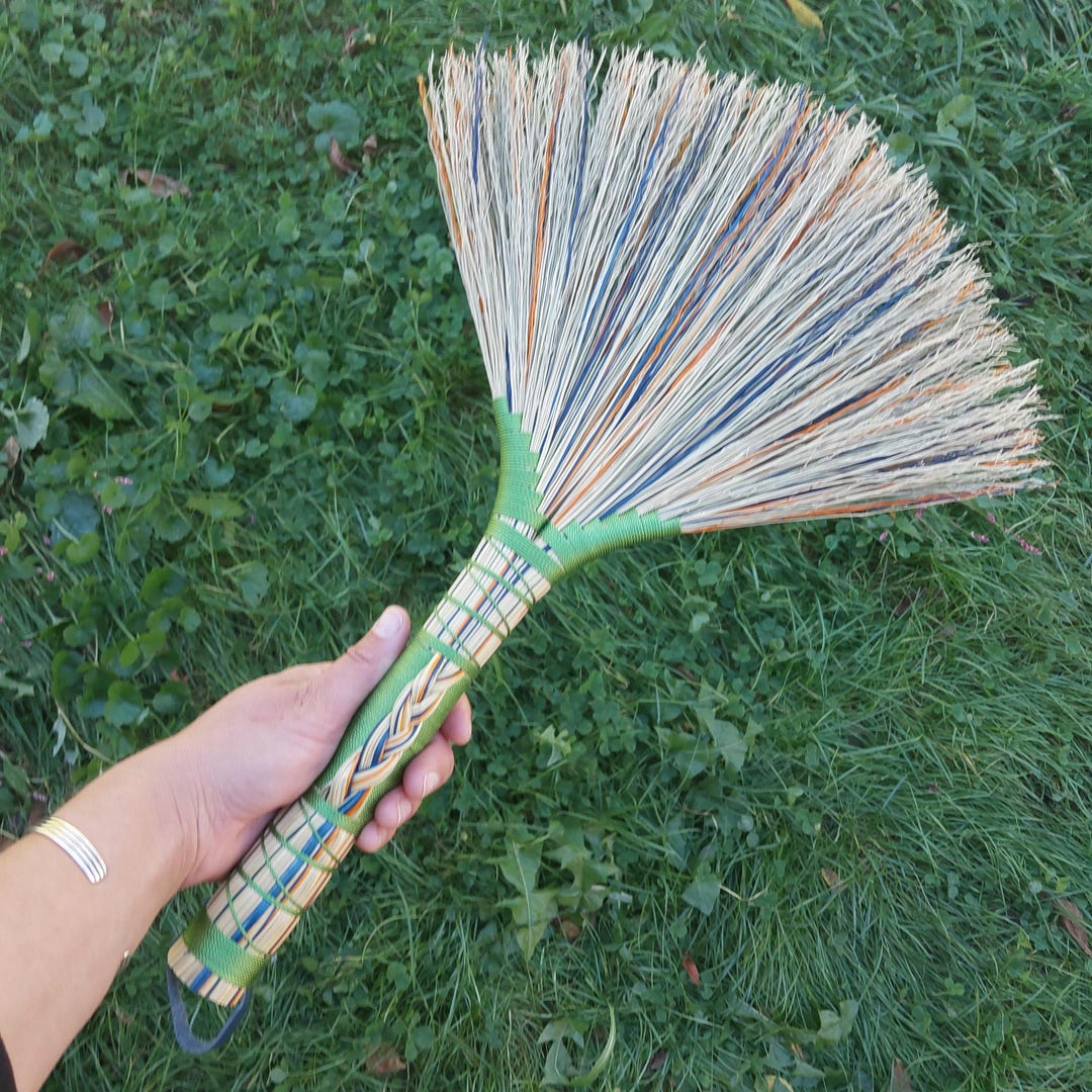 Double Hen Wing Broom: Colorful Broomcorn, Braided Handle - Etsy