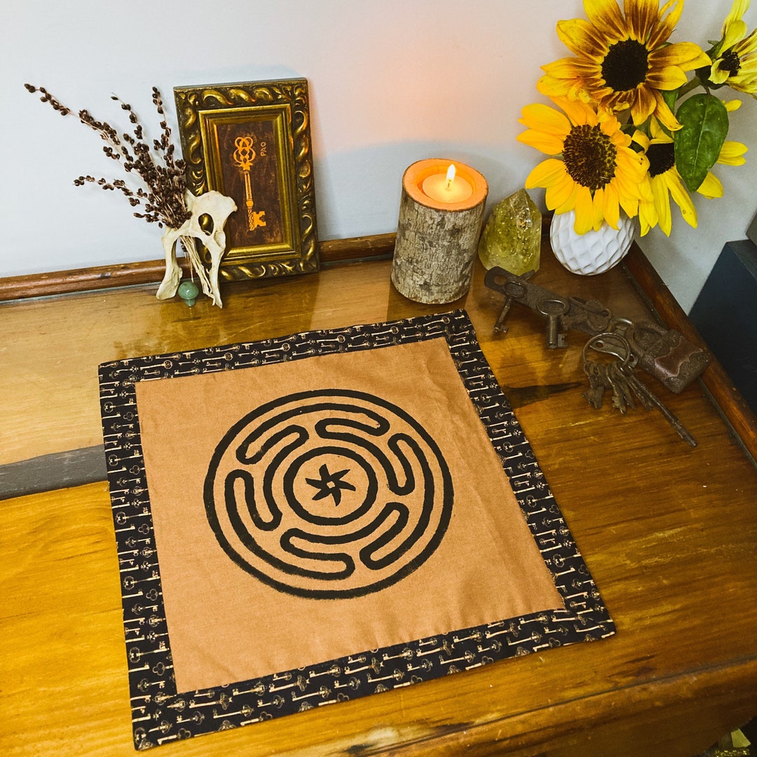 Hekate Crystal Grid Cloth, Hecate Altar Cloth, Strophalos Altar Cloth ...