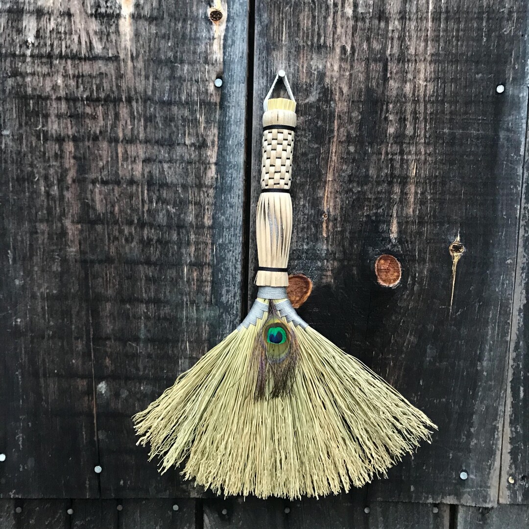 Peacock Double Hen Wing Broom, Witches Broom, Broom for Wedding ...