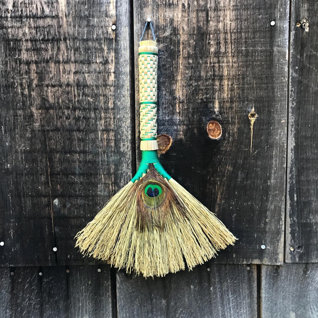 Peacock Double Hen Wing Broom, Witches Broom, Broom for Wedding ...