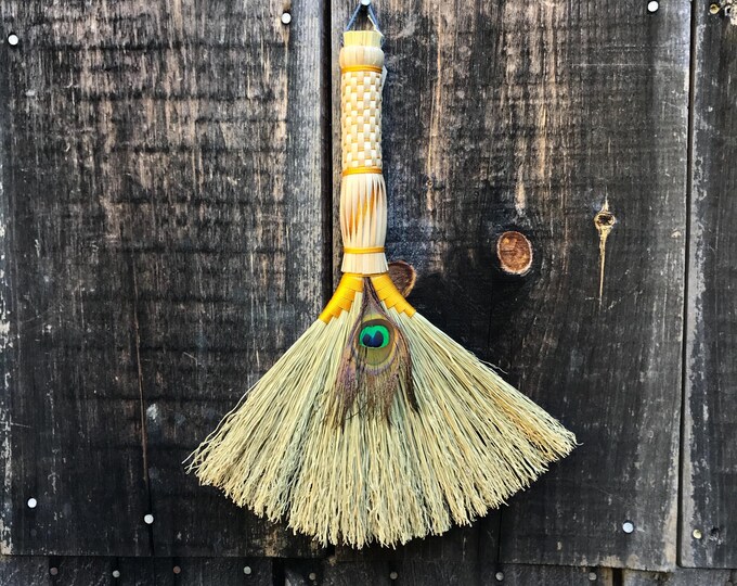 Peacock Double Hen Wing Broom, Witches Broom, Broom for Wedding ...