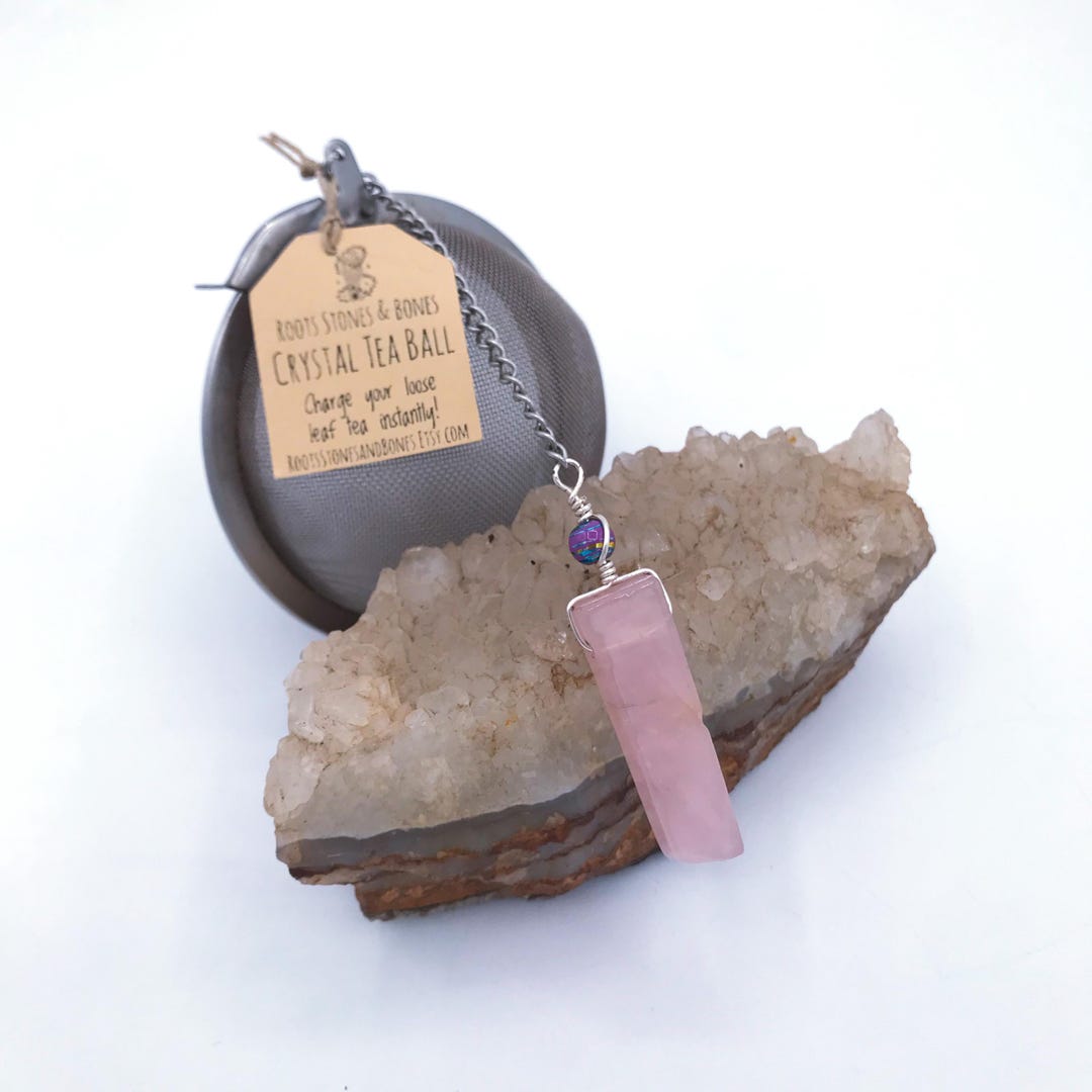 Crystal Tea Infuser, Rose Quartz Tea Ball, Loose Leaf Tea Strainer, Tea ...