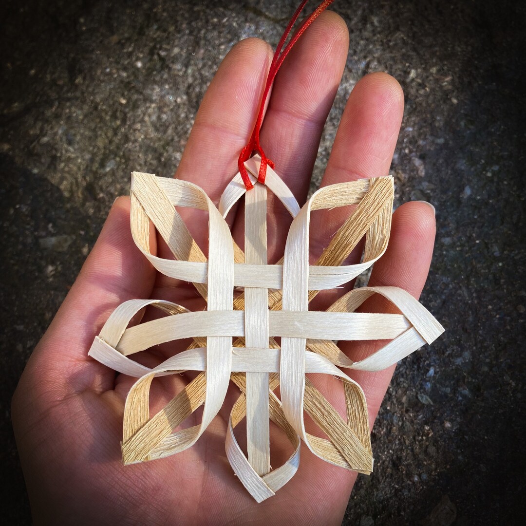 Snowflake Ornament, Woven Snowflake, Split Ash Ornament, Handmade ...