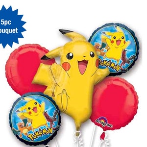 Pokemon Balloon Bouquet 5piece Pikachu Party Decoration Party Supplies ...