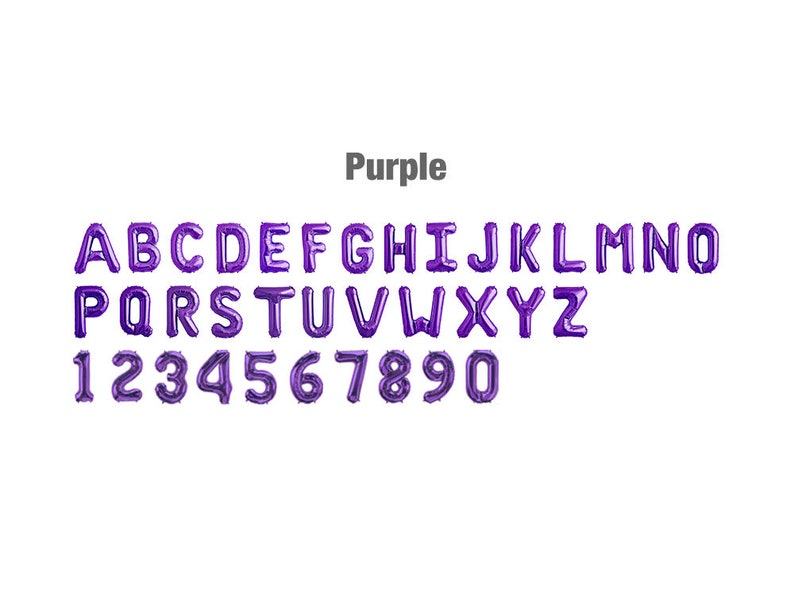 34 Purple LARGE Letter Number Balloons Purple Letter - Etsy