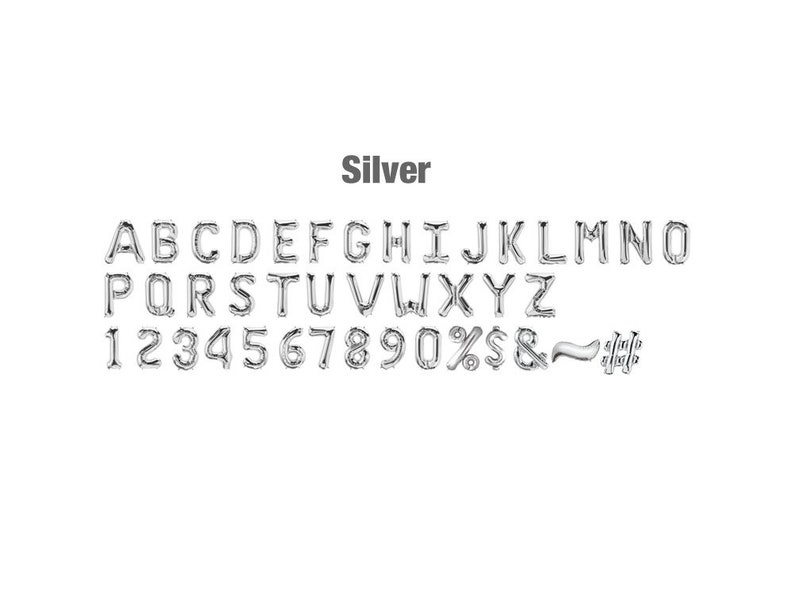 34 Silver LARGE Letter Number Balloons Jumbo Giant - Etsy