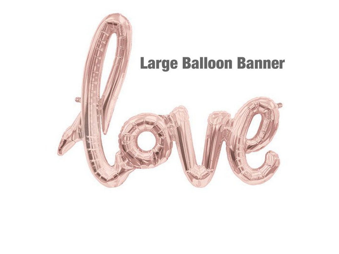 Love Balloon Banner | Rose Gold Letter Balloons for Wedding Prop ...