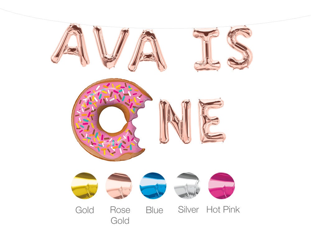Custom Name is One Banner Balloon | One Donut Banner One Balloon Banner ...