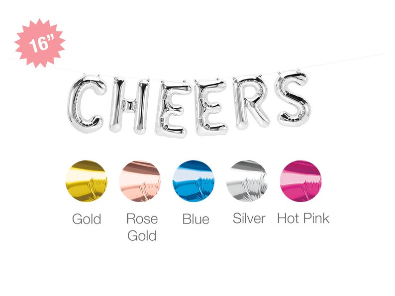 Cheers Balloon Banner 16 Cheers Letter Balloon Garland - Etsy