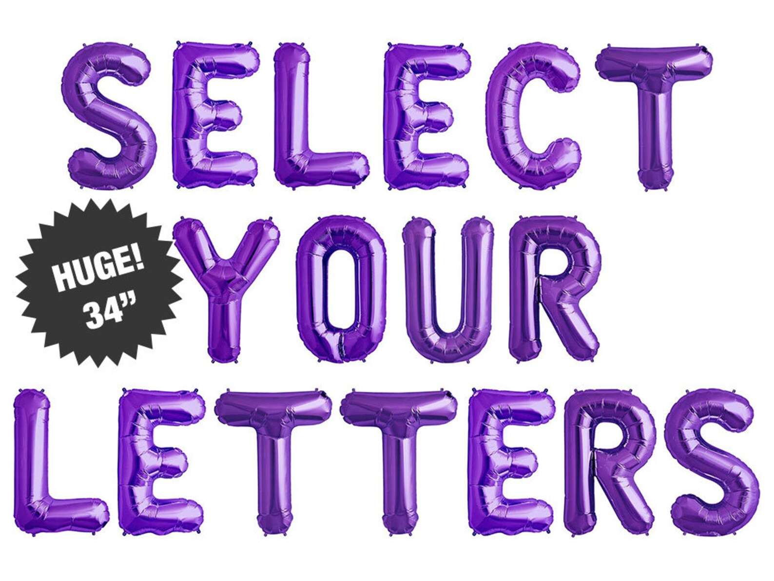 34 Purple LARGE Letter Number Balloons Purple Letter - Etsy