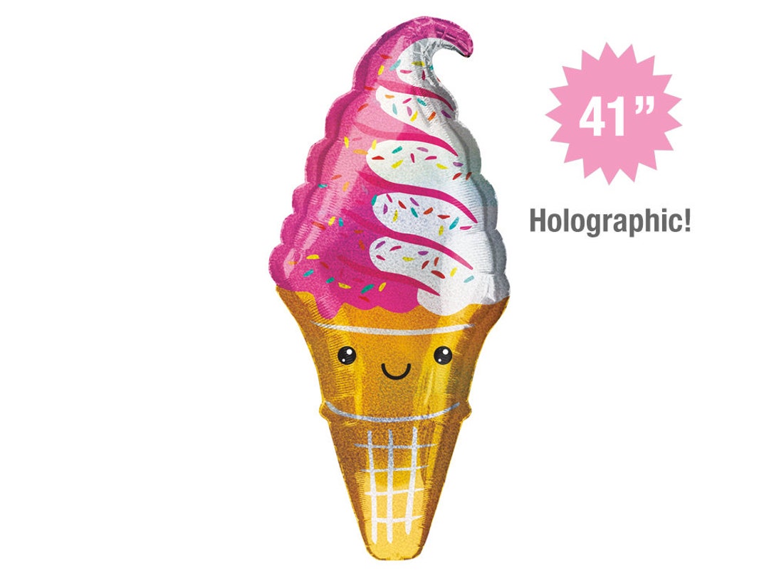 41" Jumbo Ice Cream Cone Balloon | Ice Cream Party Decorations, Ice ...