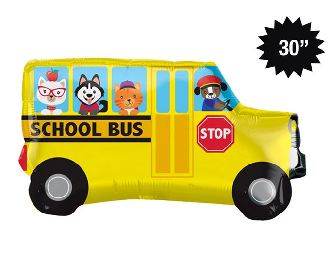 School Bus Balloon 30 Large Back to School Decorations Back to School ...