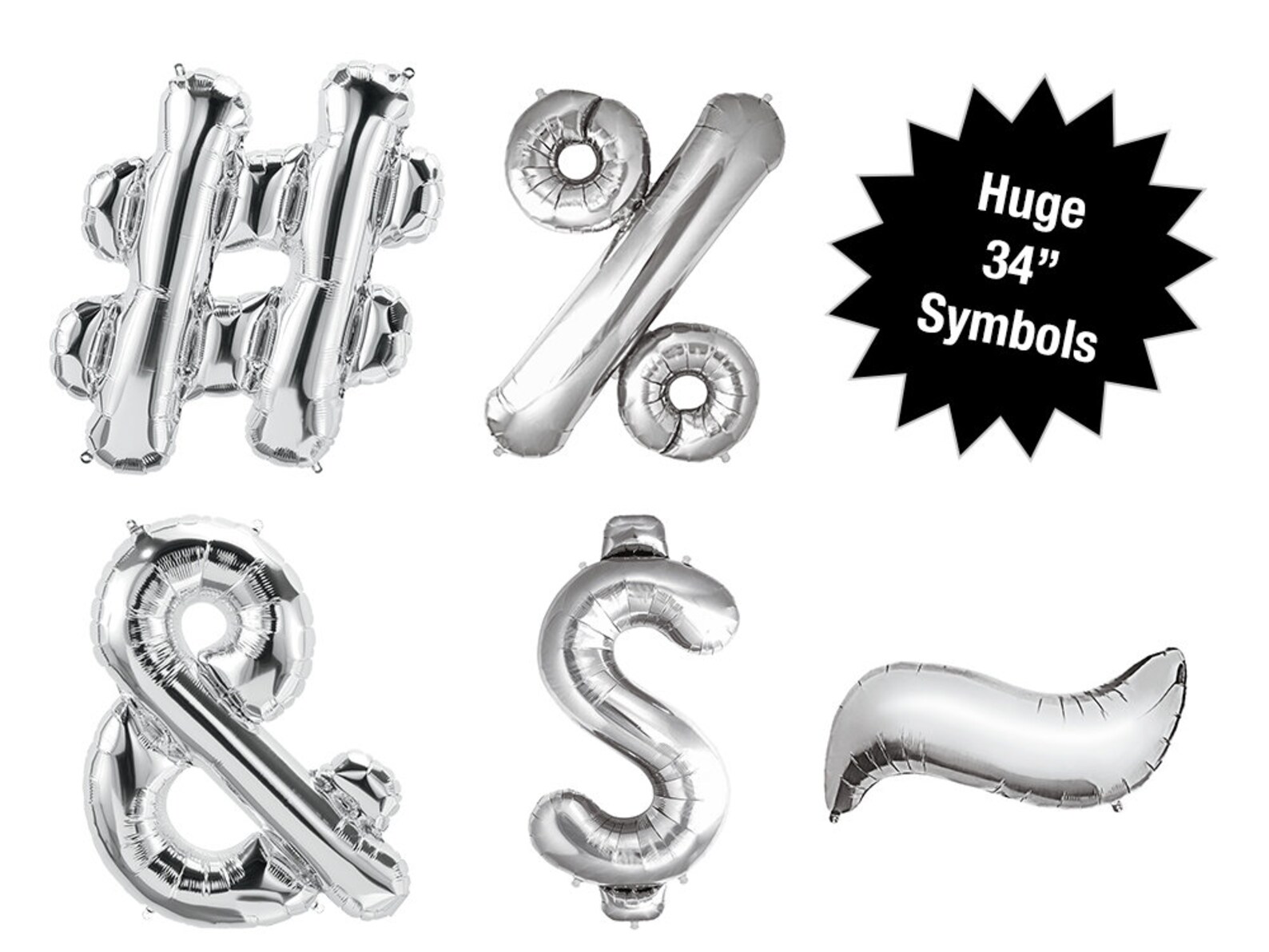 34 Silver LARGE Letter Number Balloons Jumbo Giant - Etsy