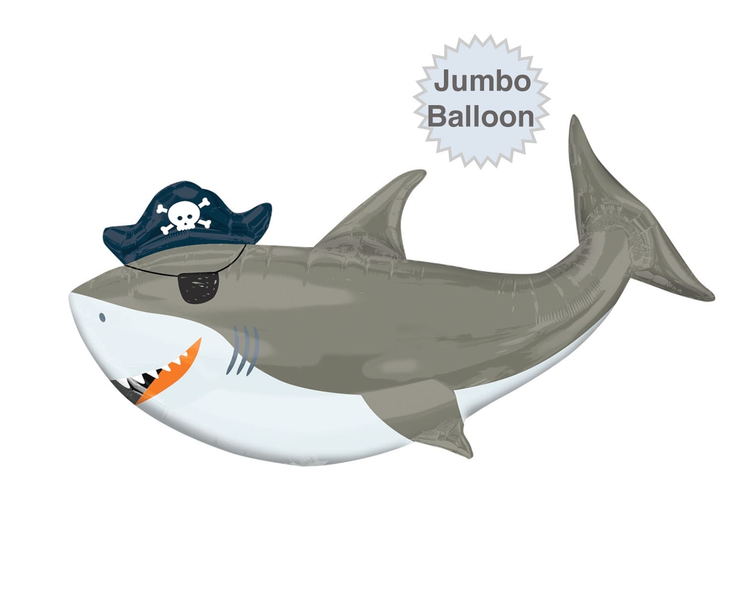 Shark Balloon | 41" Jumbo Shark Balloon Shark Decorations Pirate Decor ...