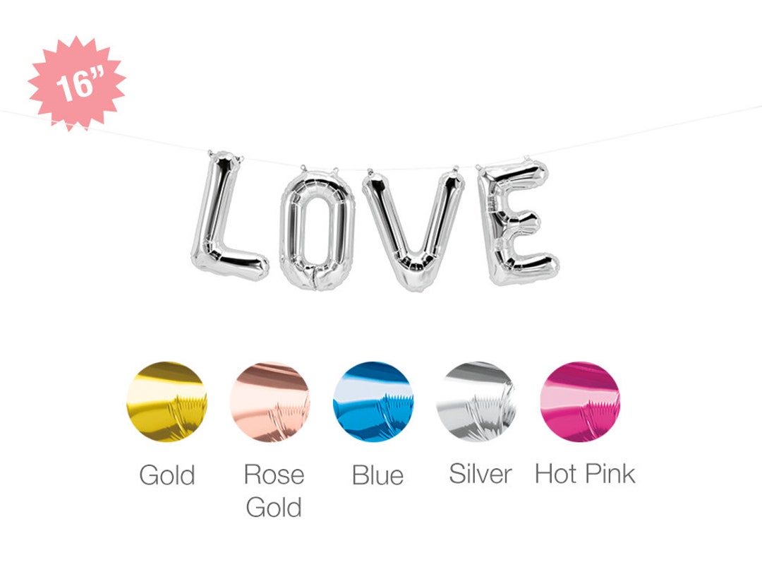 Love Balloon Banner | 16" Love Letter Balloon Garland Wedding Decor ...