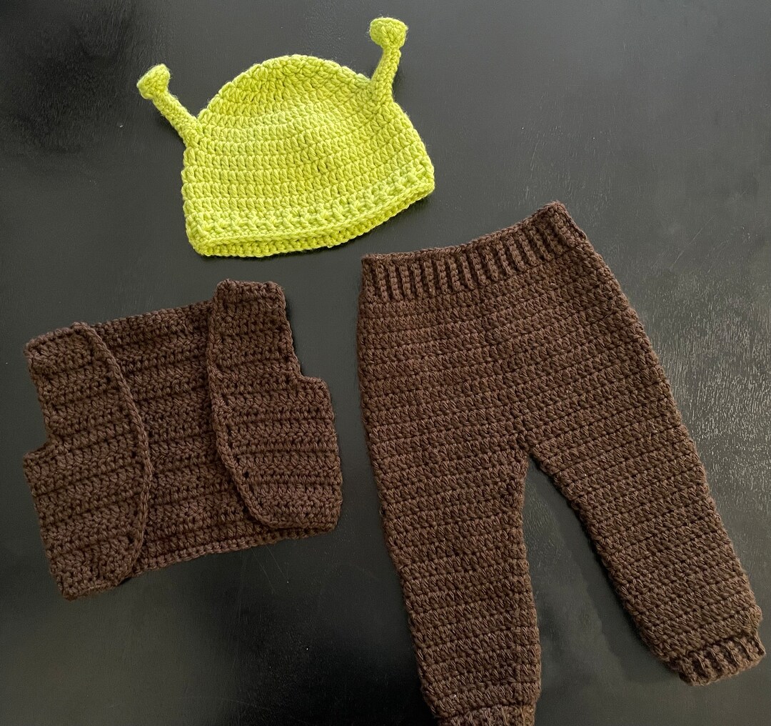 Shrek Inspired Costume/shrek Crochet Outfit/photo Prop Newborn to 12 Months- MADE TO ORDER - Etsy
