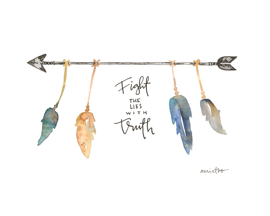 Fight the Lies With Truth - Watercolor Instant Digital Download ...