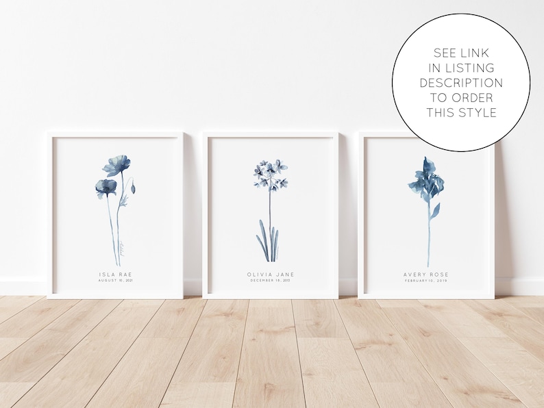 Birth Flower Family Bouquet Art: Custom Floral Gift (digital Download ...