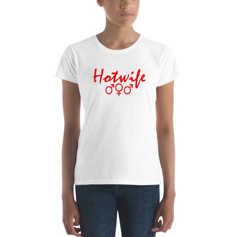 Hotwife T-shirt, Women's Short-sleeve Amusing Sexy T-shirt, Text in Red. Gift for Hotwife, Gift ...