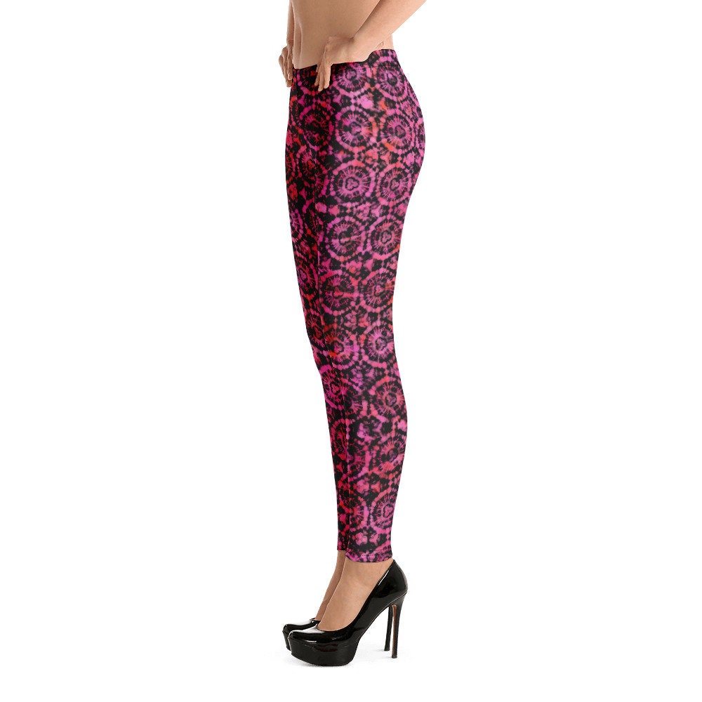 Hotwife Tie Dye Leggings in Magenta With Subtle Hotwife Text - Etsy