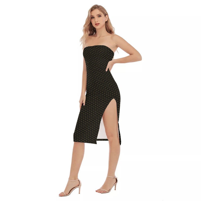 Queen Of Spades Super Sexy Side Split Tube Top Dress Qofs Etsy Canada