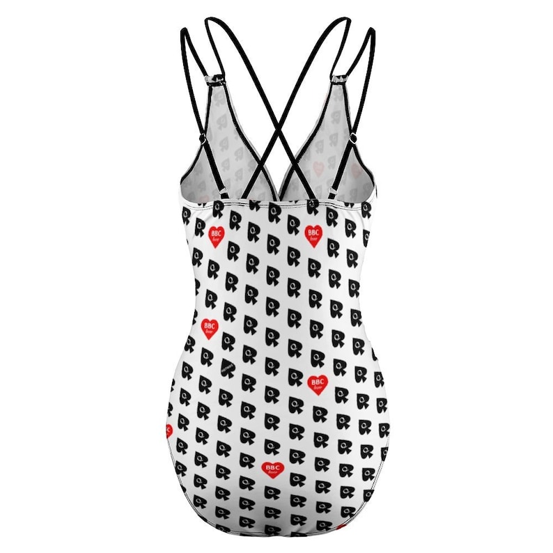 Hotwife Queen of Spades One-piece Swimsuit QOS Symbol BBC Heart in Red ...
