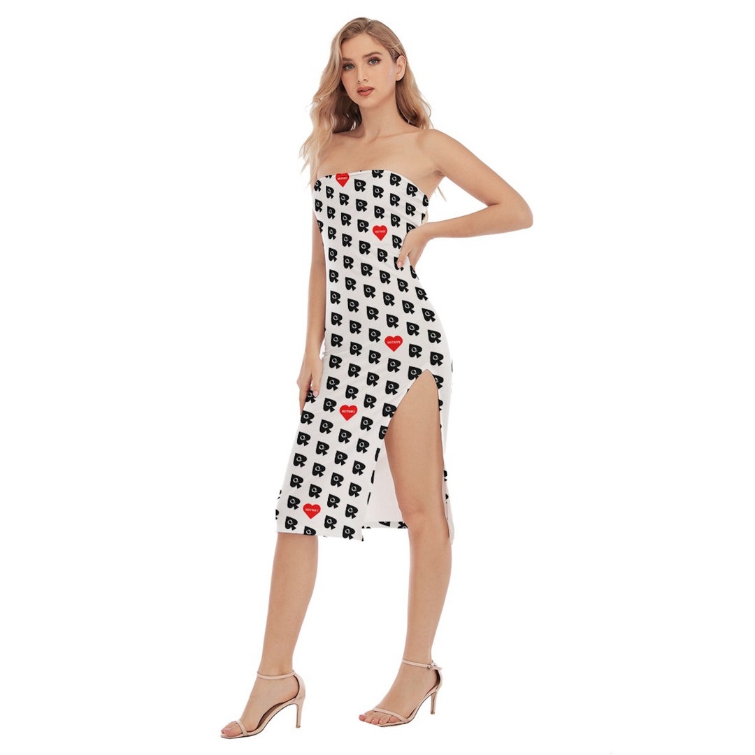 Queen of Spades Super Sexy Side Split Tube Top Dress With Hotwife Red ...