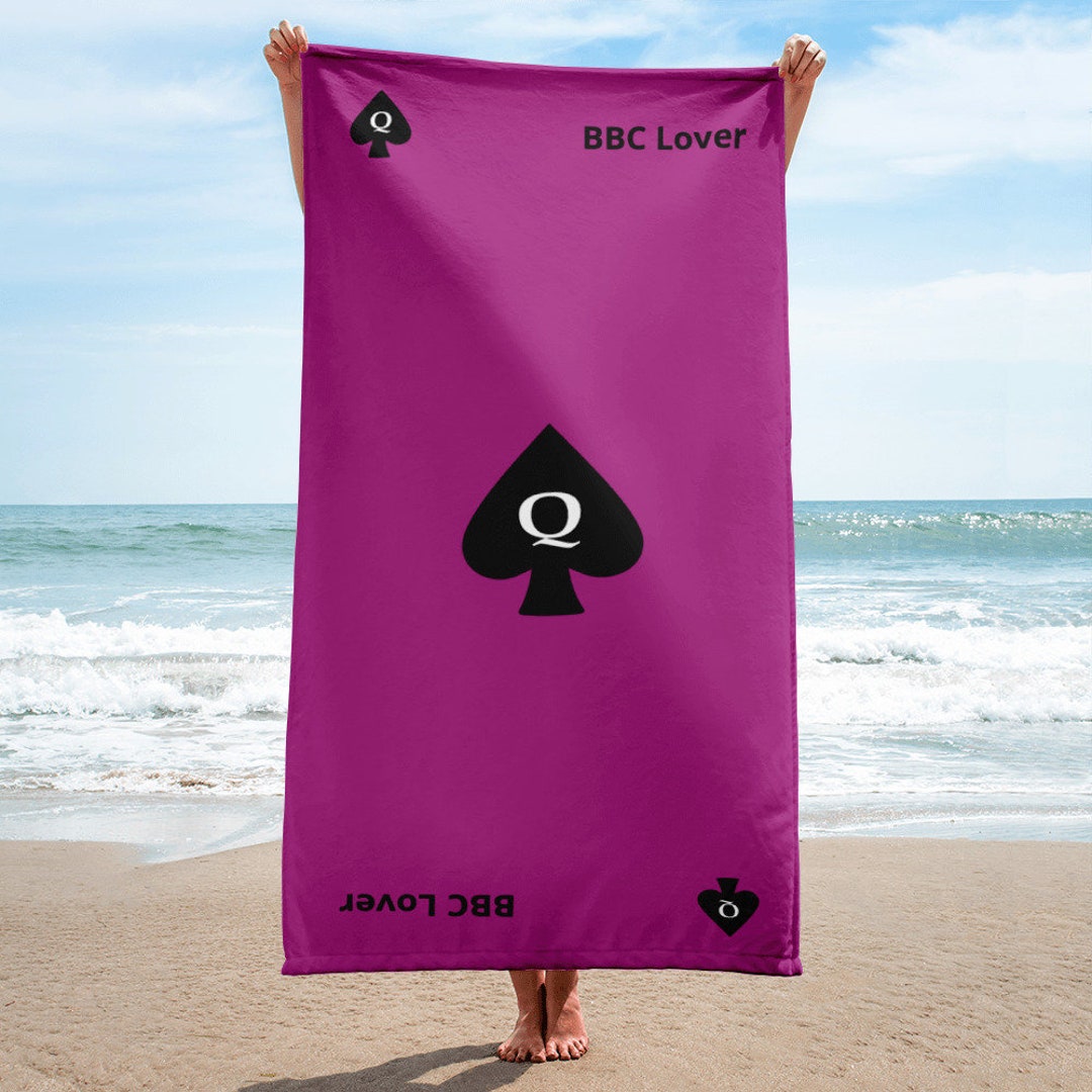 Hotwife Qos Beach Towel 30 X 60 Queen Of Spades Symbol And Bbc Lover