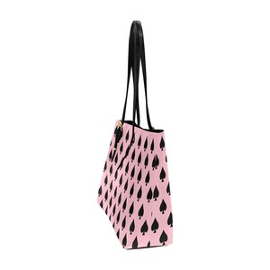 Hotwife QOS Large Tote Bag I Spade Symbols on Dusty Pink With One QOS ...