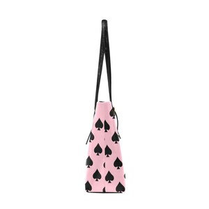 Hotwife QOS Large Tote Bag I Spade Symbols on Dusty Pink With One QOS ...