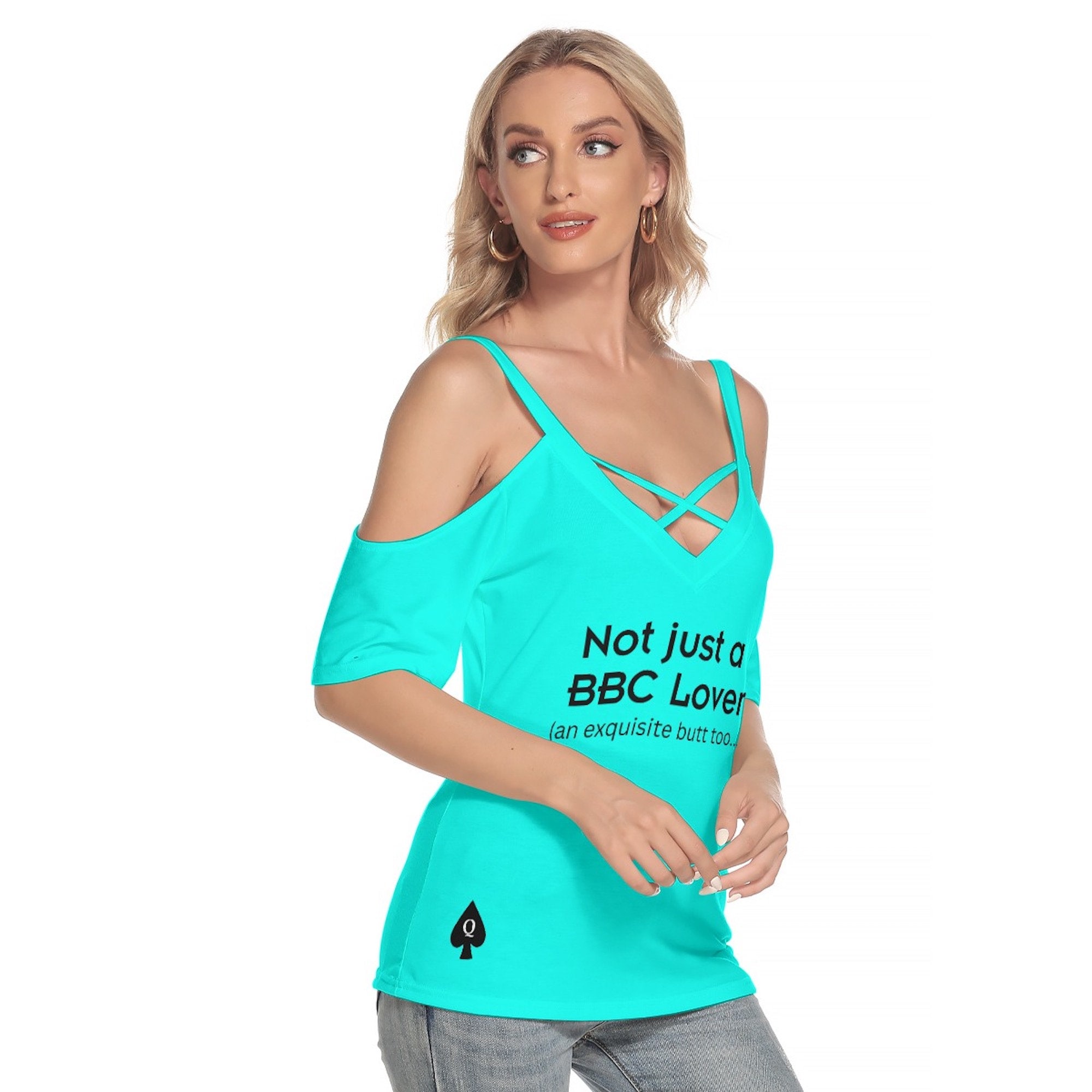 Hotwife QOS Cold Shoulder T-shirt With Hotwife BBC Lover Design on ...