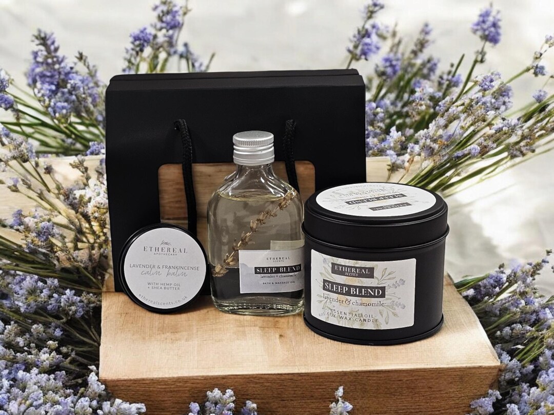 Sleep Spa Collection Gift Set | Sleep Candle, Sleep Massage Oil and ...