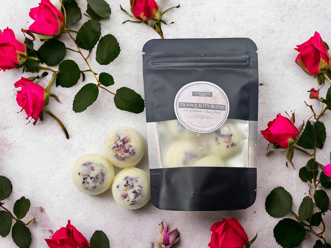 Tranquility Blend: Rose Geranium and Ylang Ylang Bath Melts | Shea ...