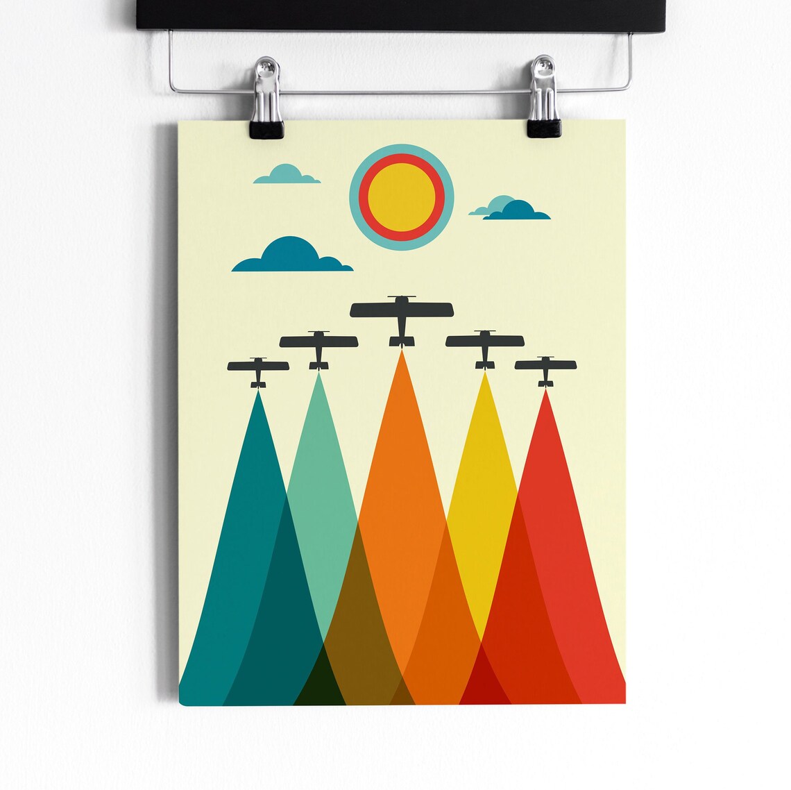 Retro Airplanes Poster Mid Century Airplane Print Retro Wall - Etsy UK