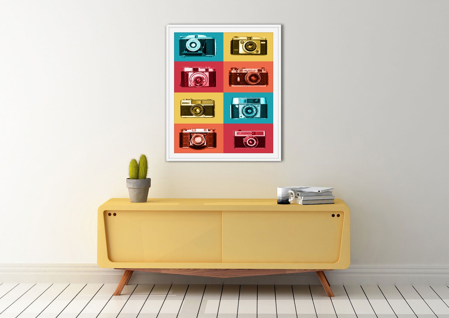 Retro Camera Art Print Colourful Wall Art Vintage Cameras | Etsy
