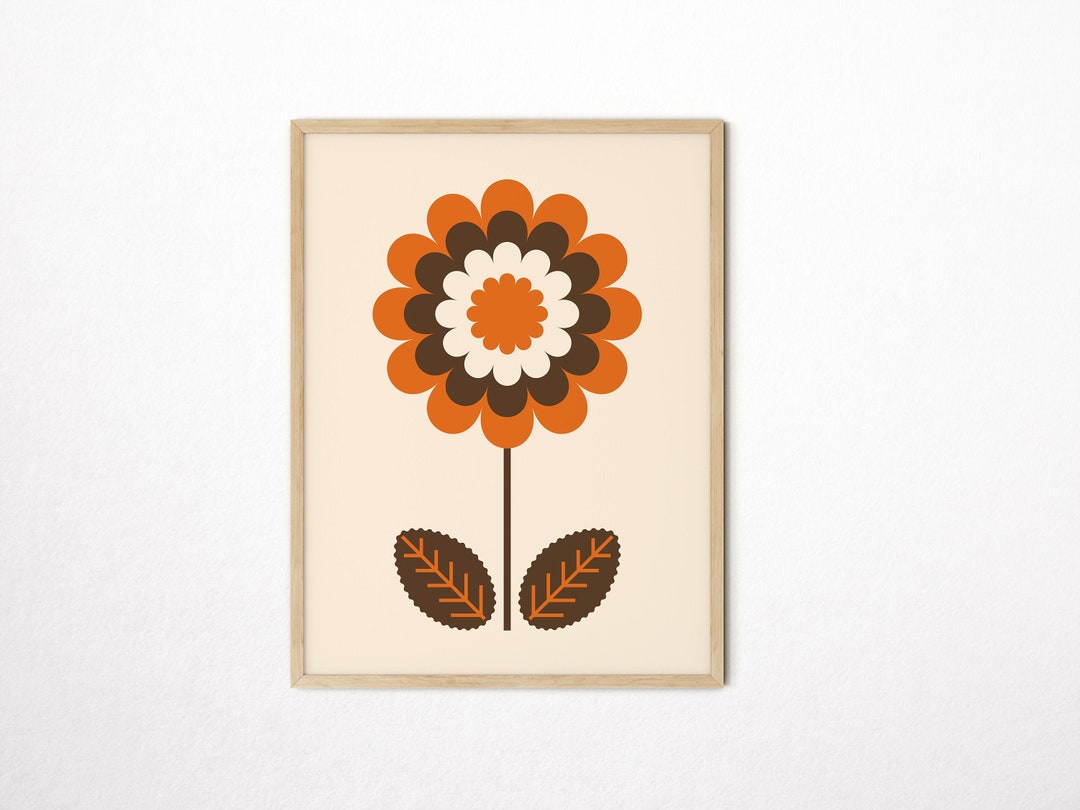 Marigold Abstract Print, Flower Prints,scandinavian Wall Art,botanical ...