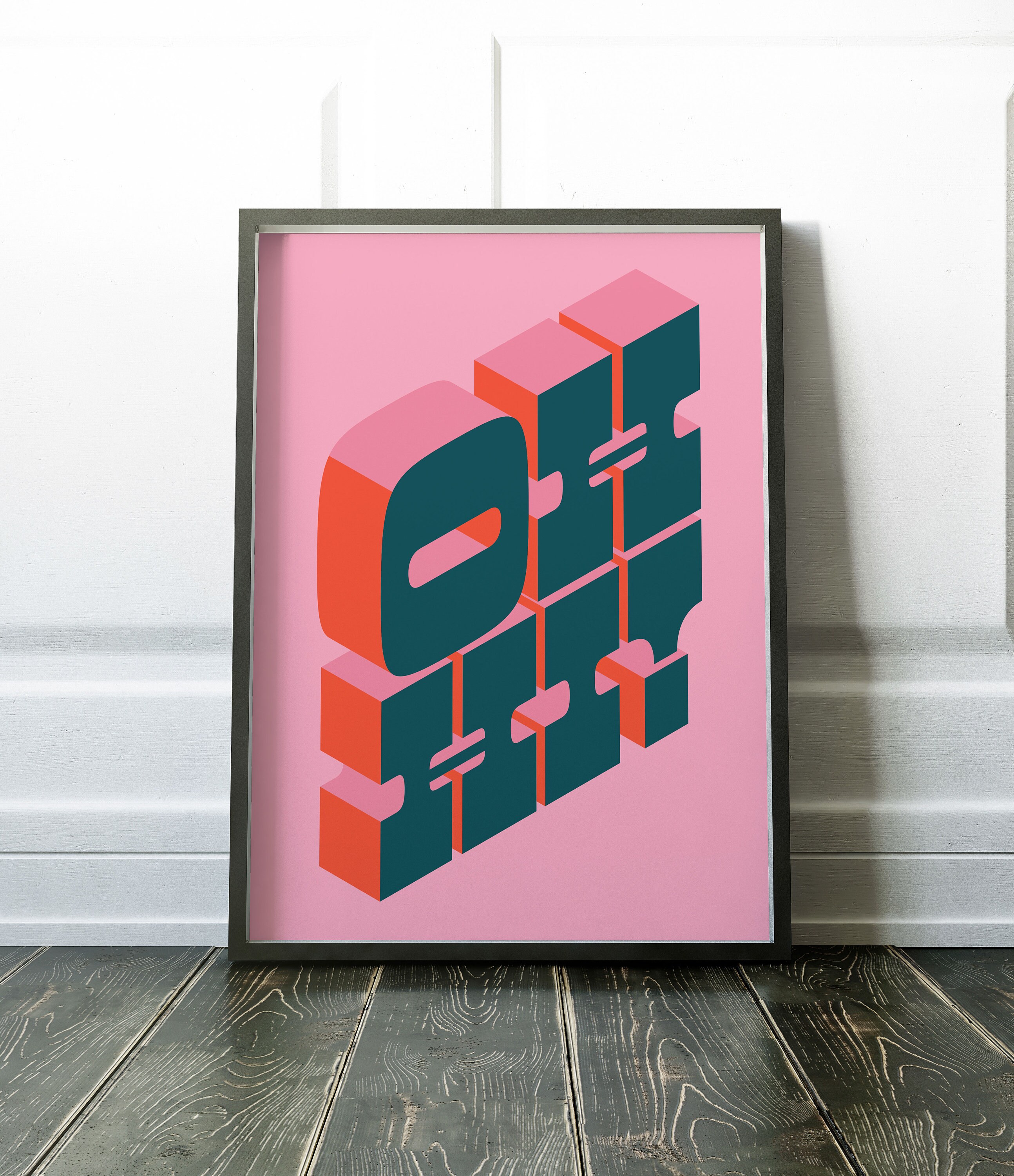 OH HI Typographic Retro Art Print Welcome Art Home Decor | Etsy