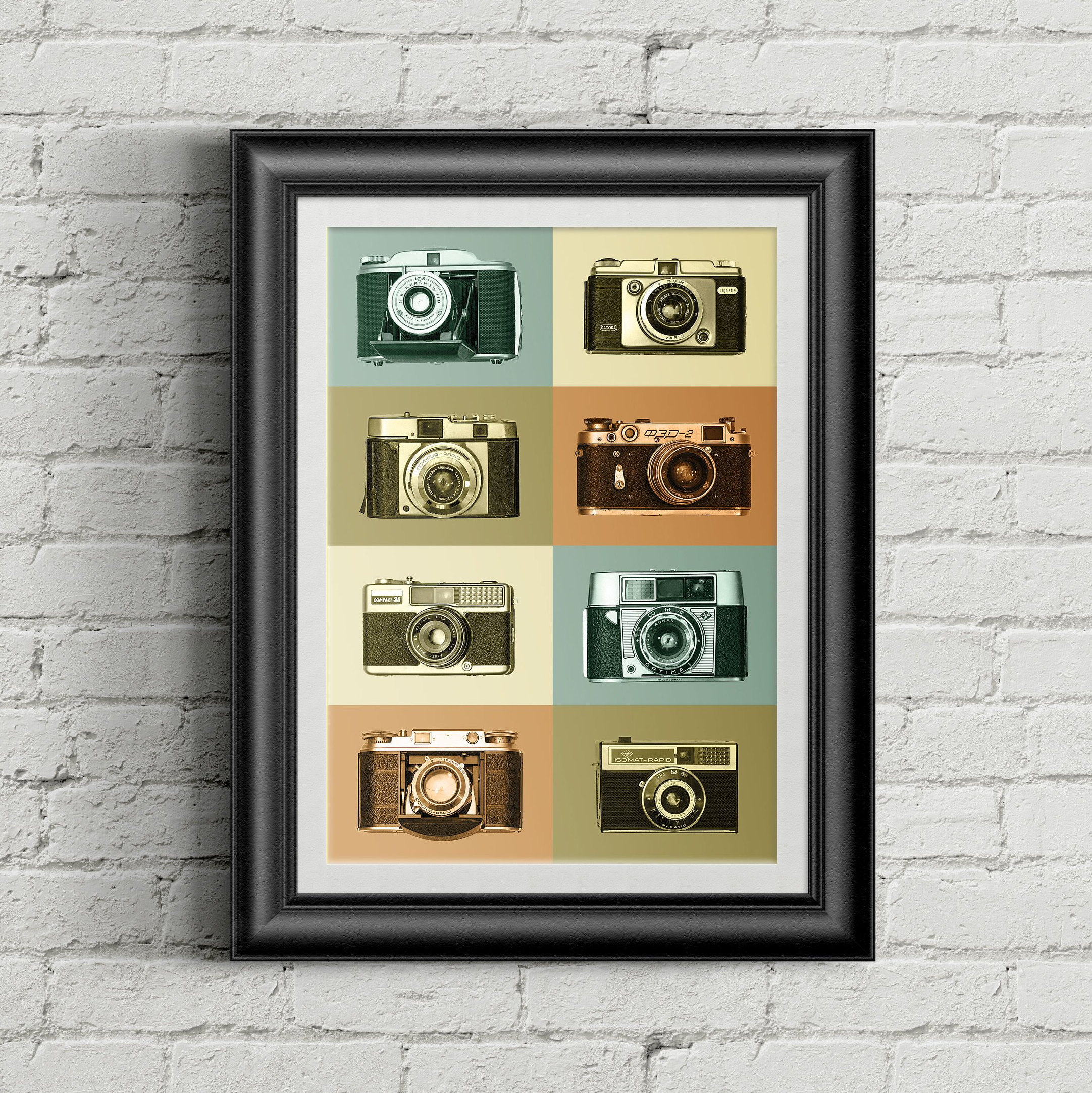 Retro Vintage Cameras Print Photography Wall Art Mid Century - Etsy