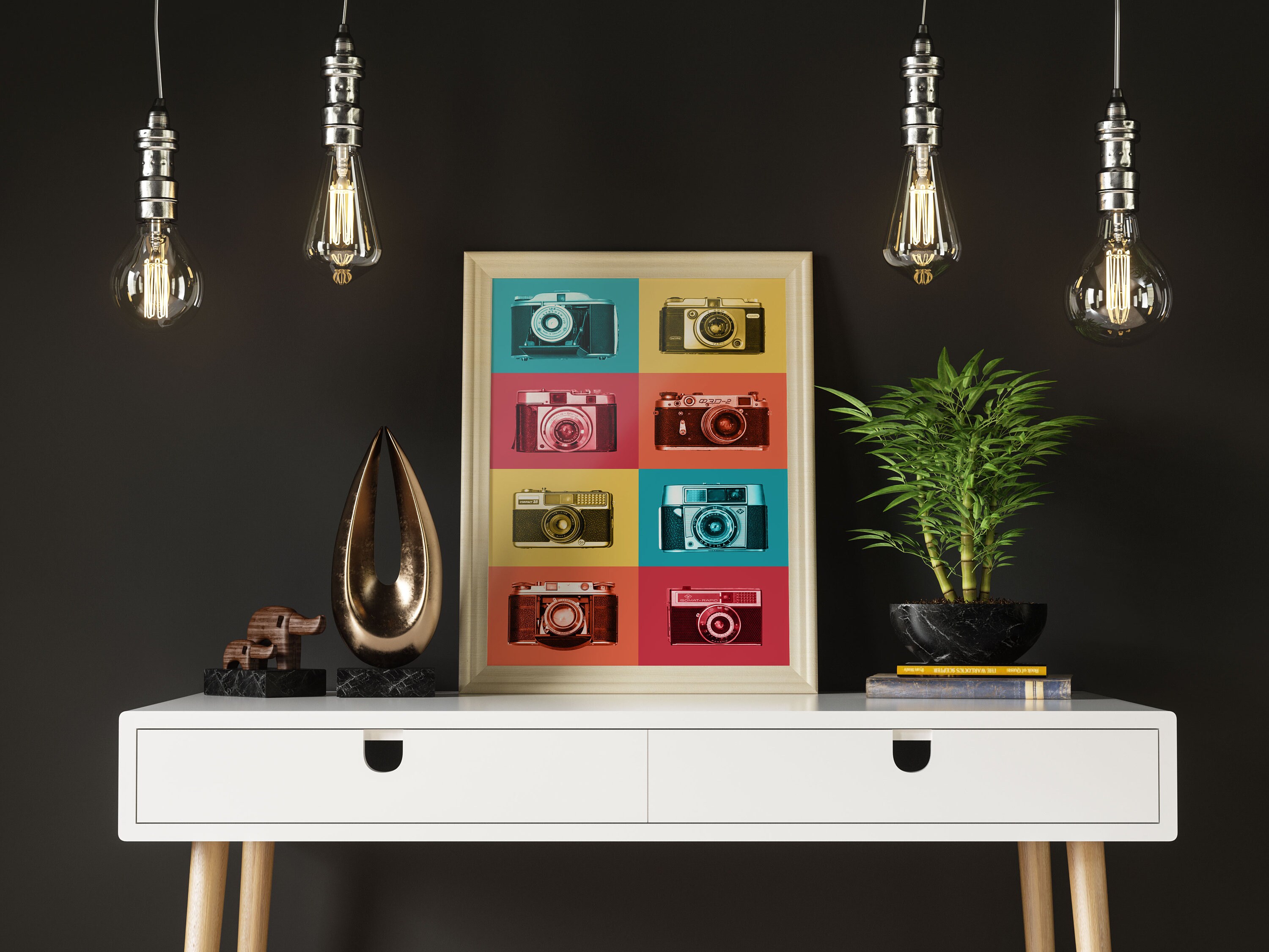 Retro Camera Art Print Colourful Wall Art Vintage Cameras | Etsy