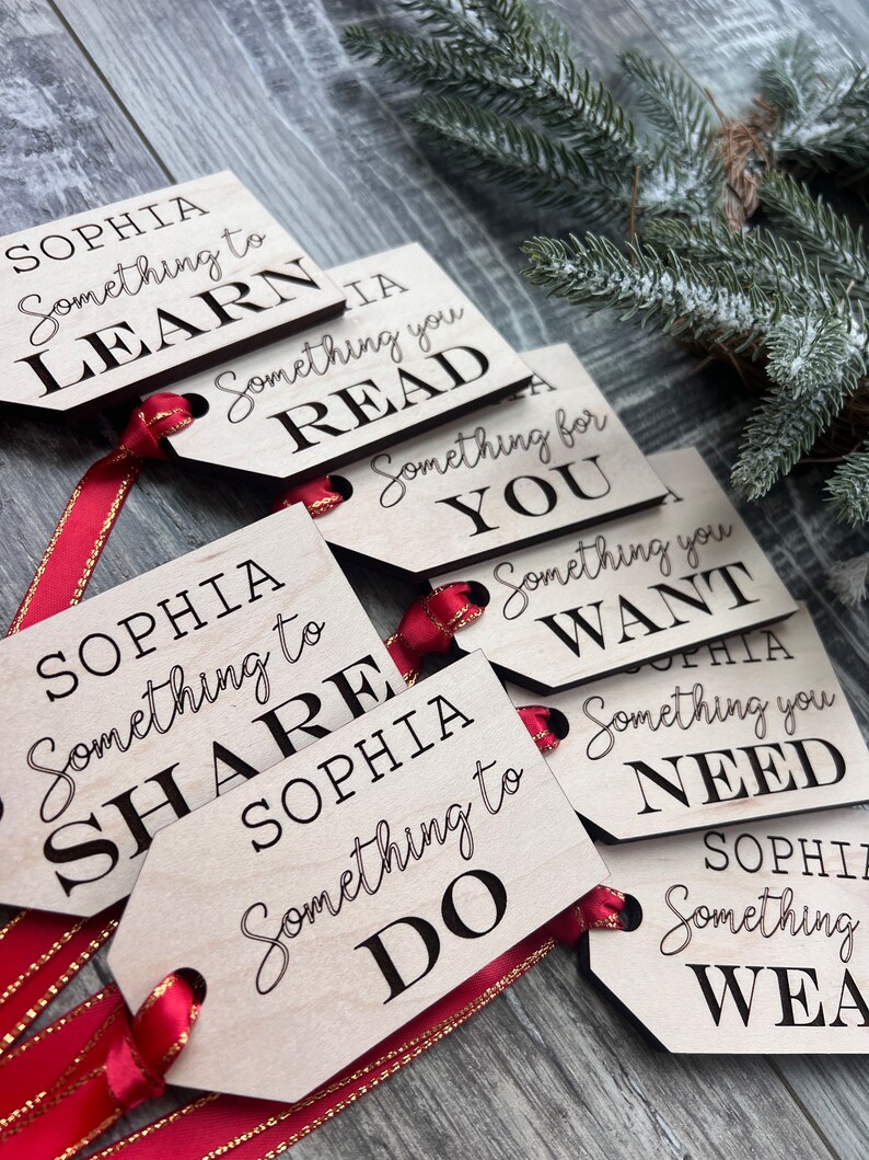 Christmas Gift Tags | Wooden Tags | Something You Want | Something You ...