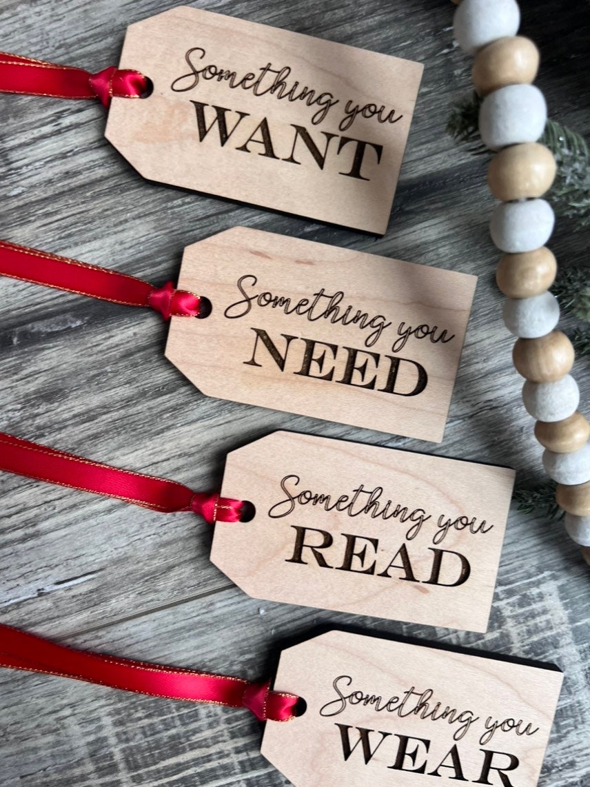 Christmas Gift Tags | Wooden Tags | Something You Want | Something You ...