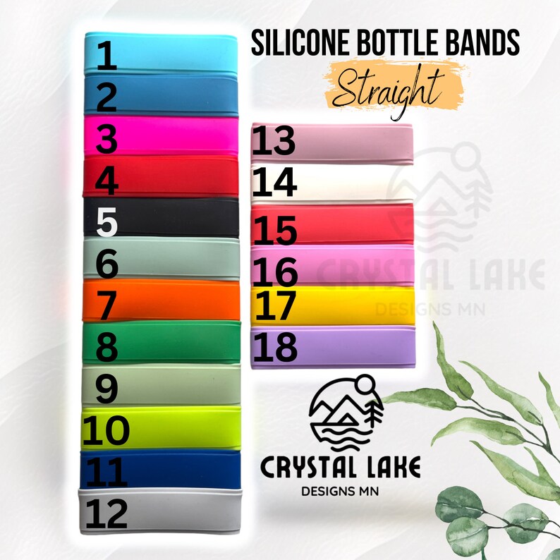 18 Colors | Personalized Bottle Bands | Water Bottle Band | Silicone ...