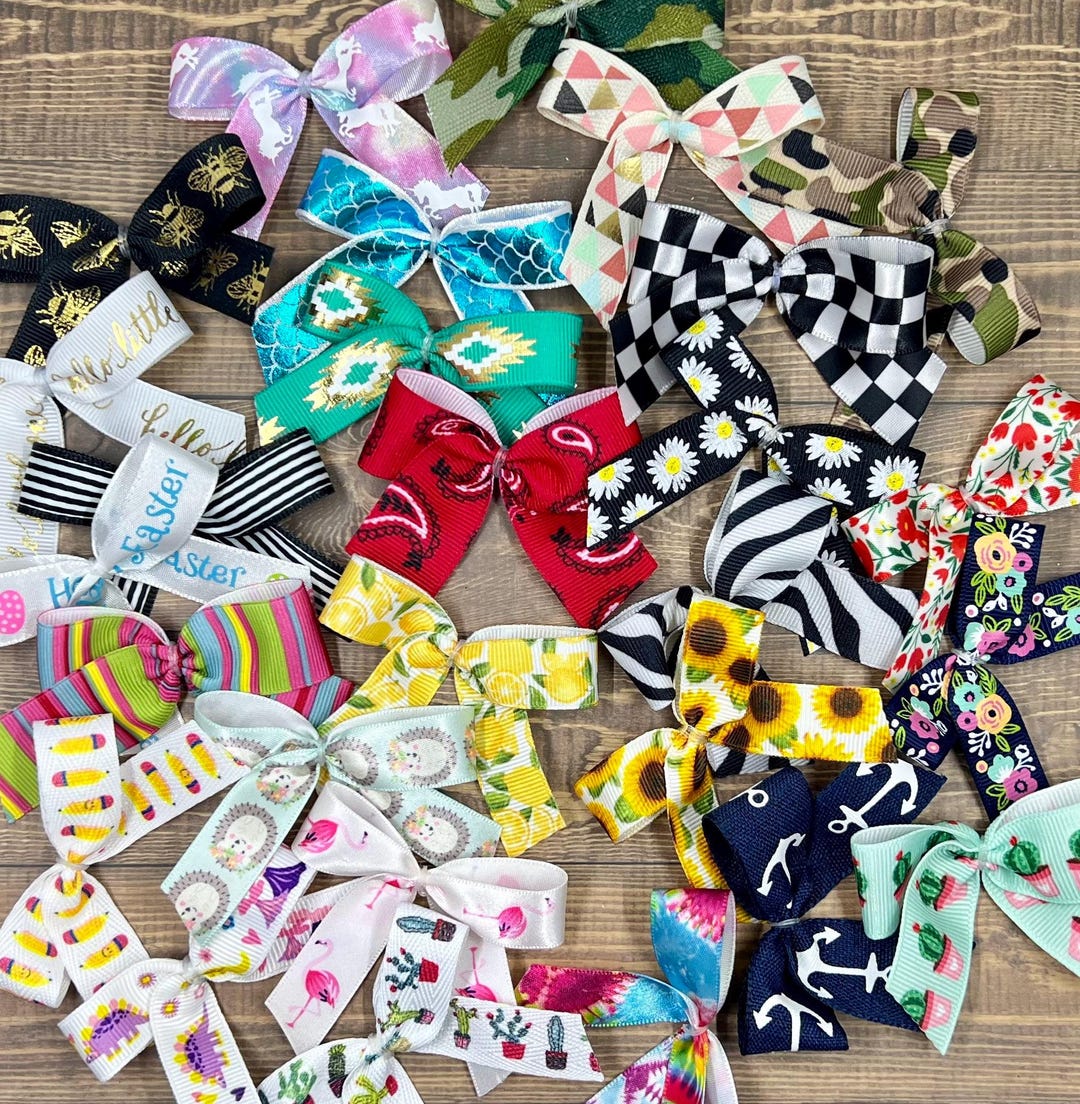 Patterned Mini Craft Bows, DIY Supplies (3in) - Etsy