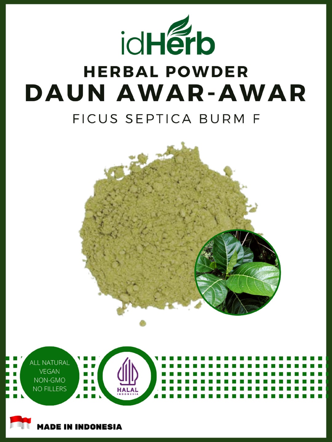 POWDER Septic Fig Leaves Hauili Fig Tree Awar Awar Ficus Septica Burm F ...